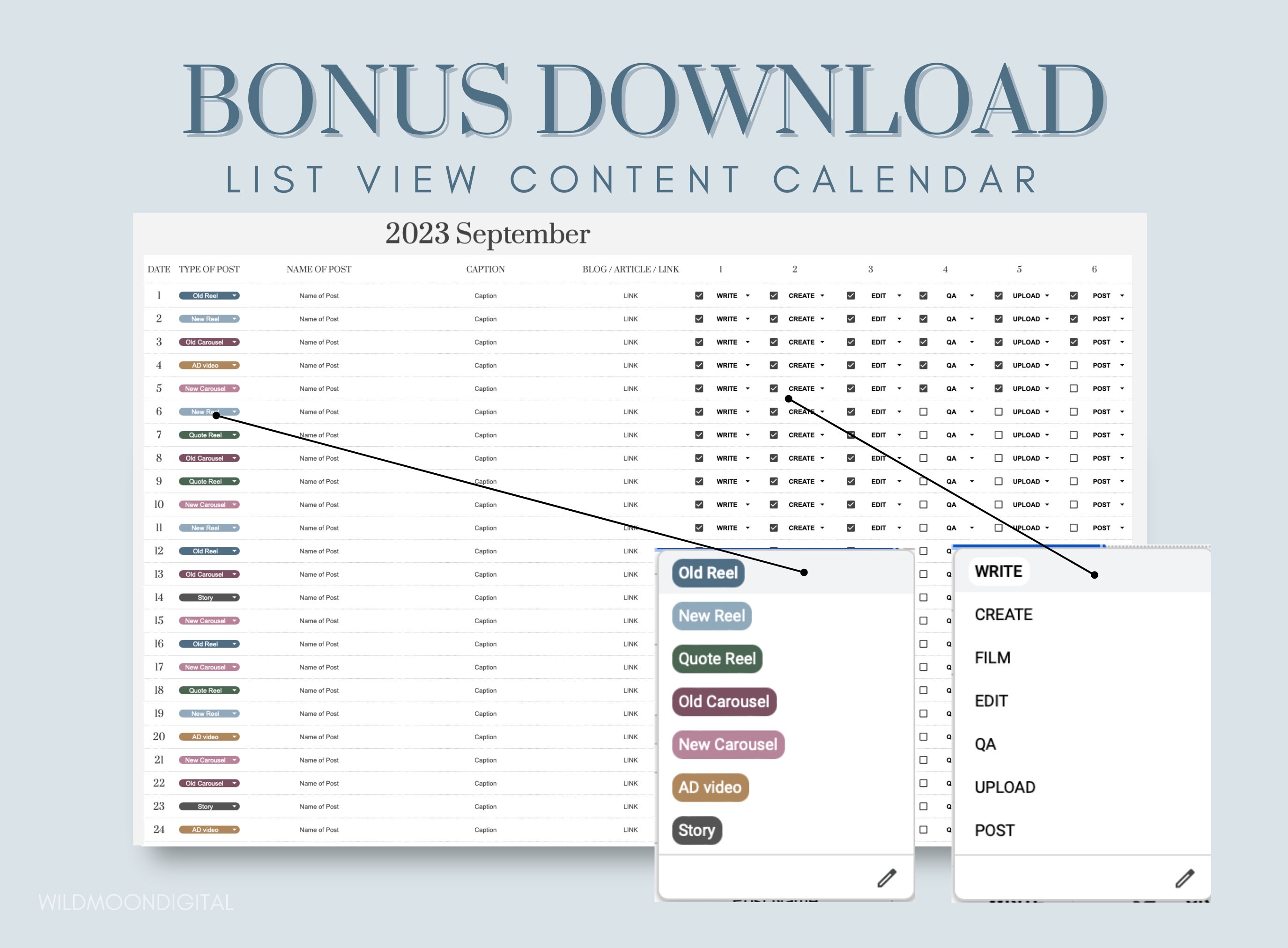 Social Media Content Calendar Planner Influencer Google - Etsy