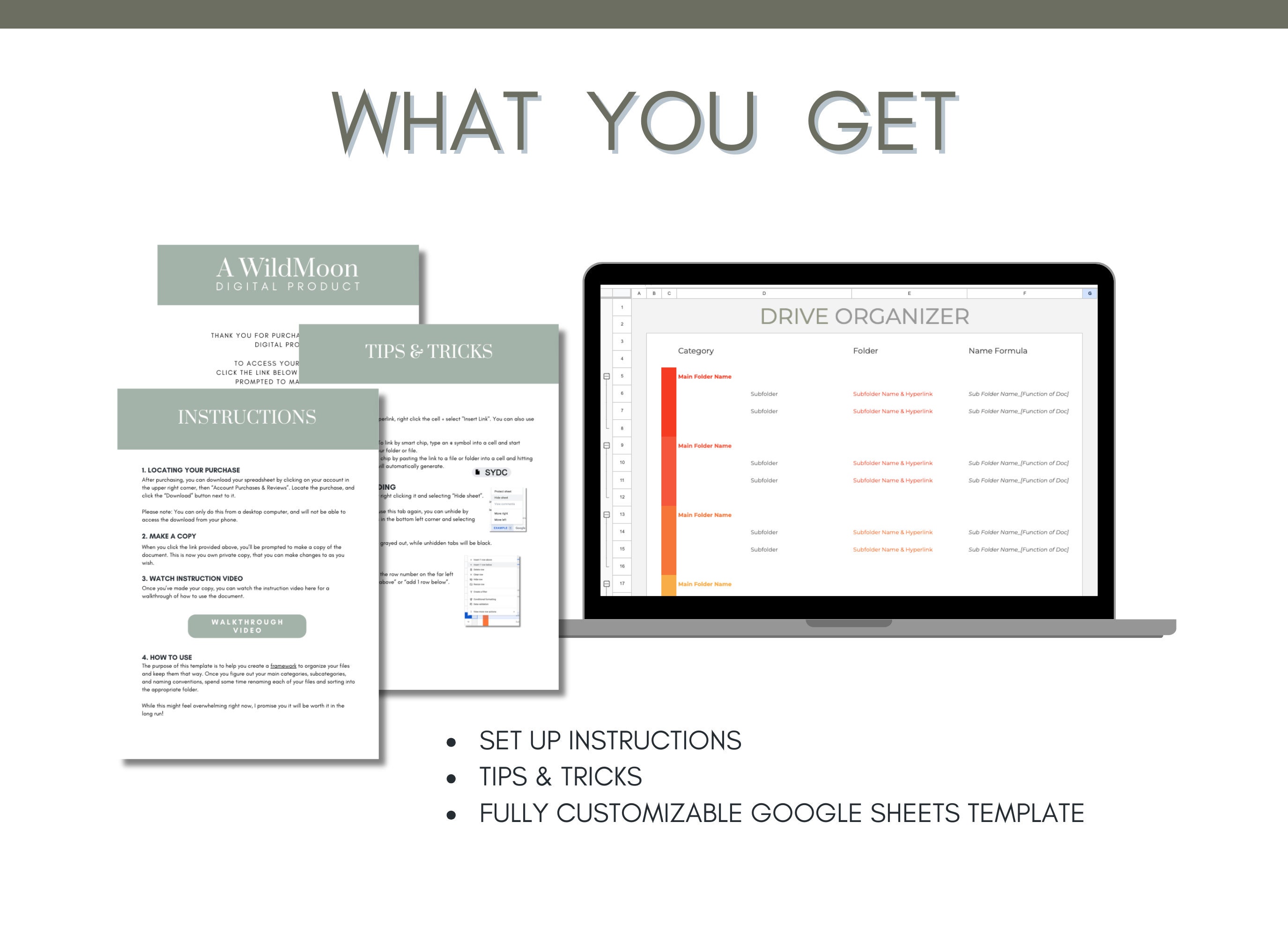Digital File Organizer Template Naming Convention, Color Coding ...