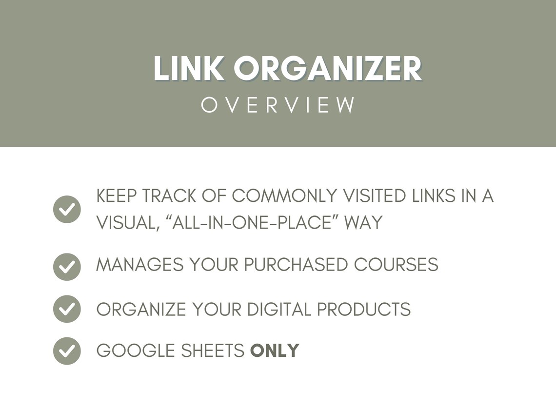 Link Organizer Template Etsy Digital Product Organizer, Course Manager ...