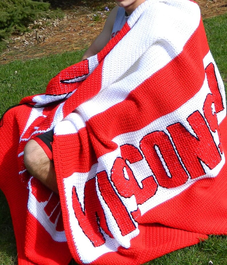 Crochet Blanket - Team Sports - College - Customized Large Afghan - Etsy