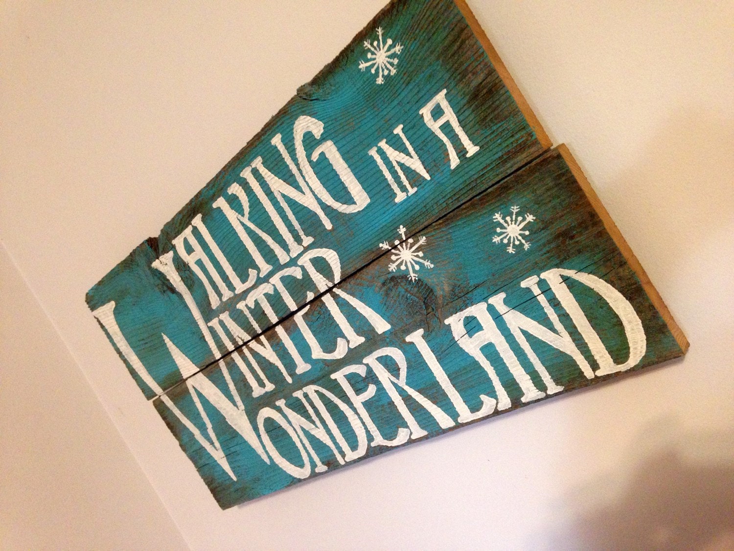 Winter Rustic Holiday Wood Sign walking in Winter Wonderland - Etsy