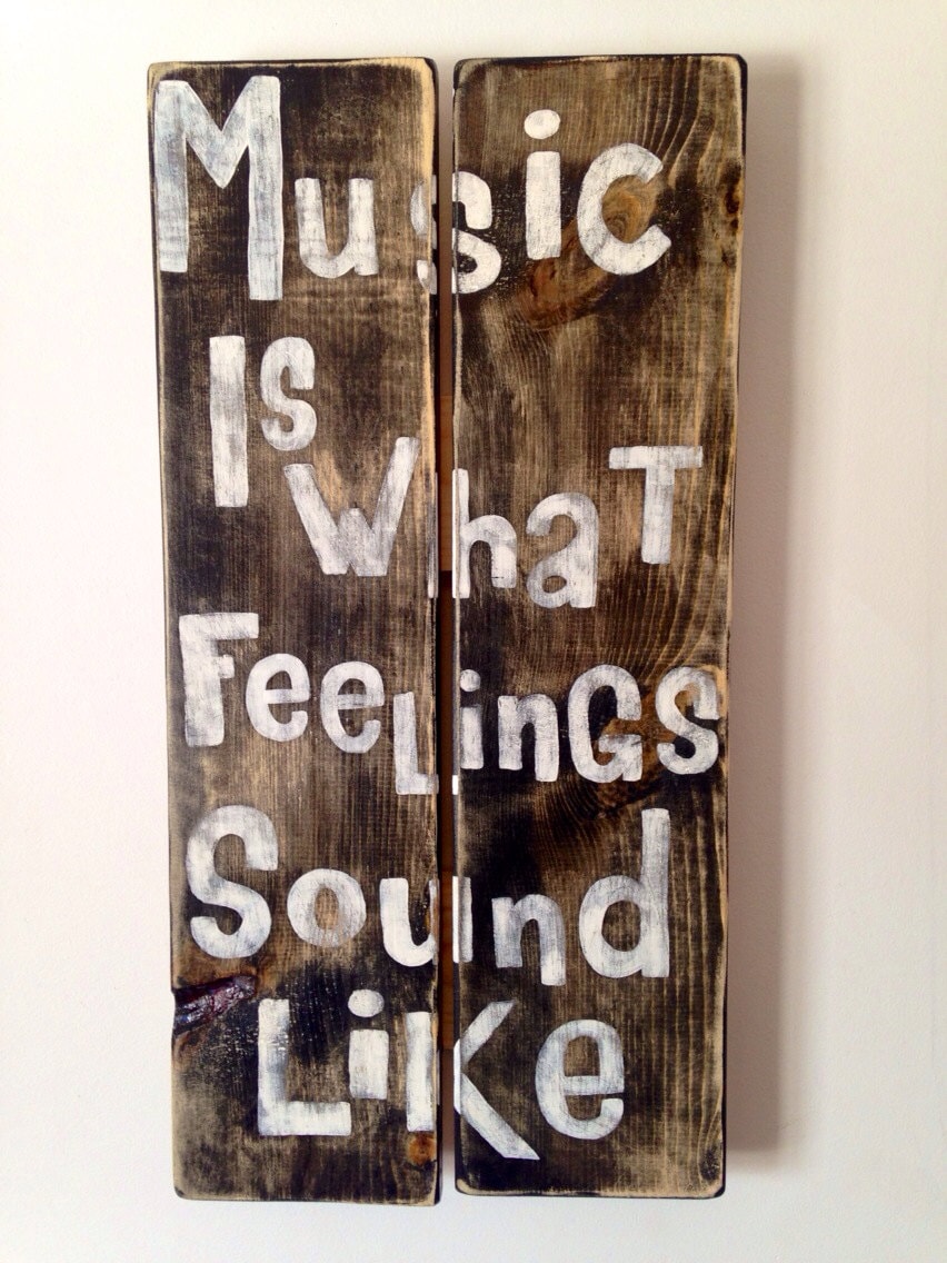 Handmade Wood Sign Inspirational music - Etsy