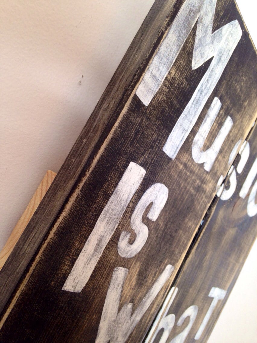 Handmade Wood Sign Inspirational music - Etsy