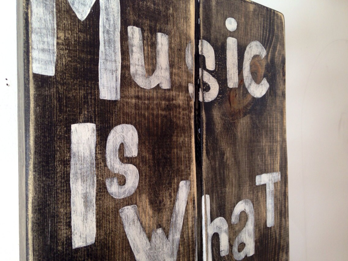 Handmade Wood Sign Inspirational music - Etsy