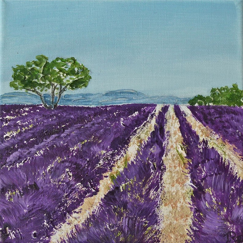 Painting Lavender 11 Canvas Small 8x8 Inch20x20 Cmacrylic - Etsy