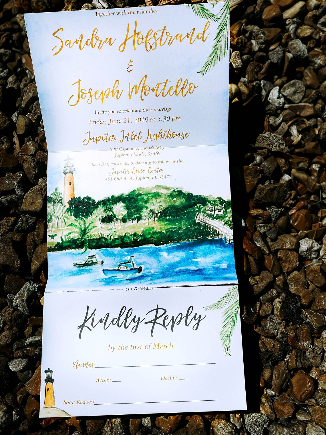 Trifold Wedding Invitation Mailer. All in One Wedding - Etsy