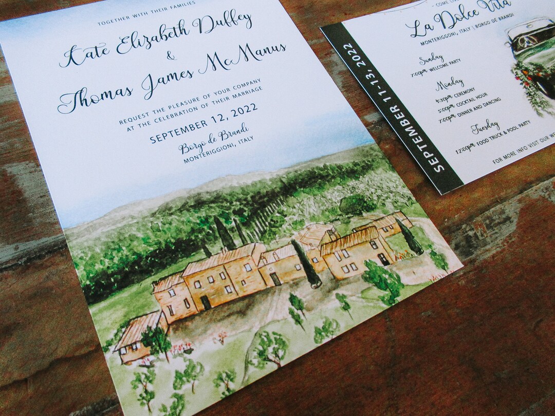Monteriggioni, Italy Wedding Invitation Set. Featuring Borgo Dé Brandi ...