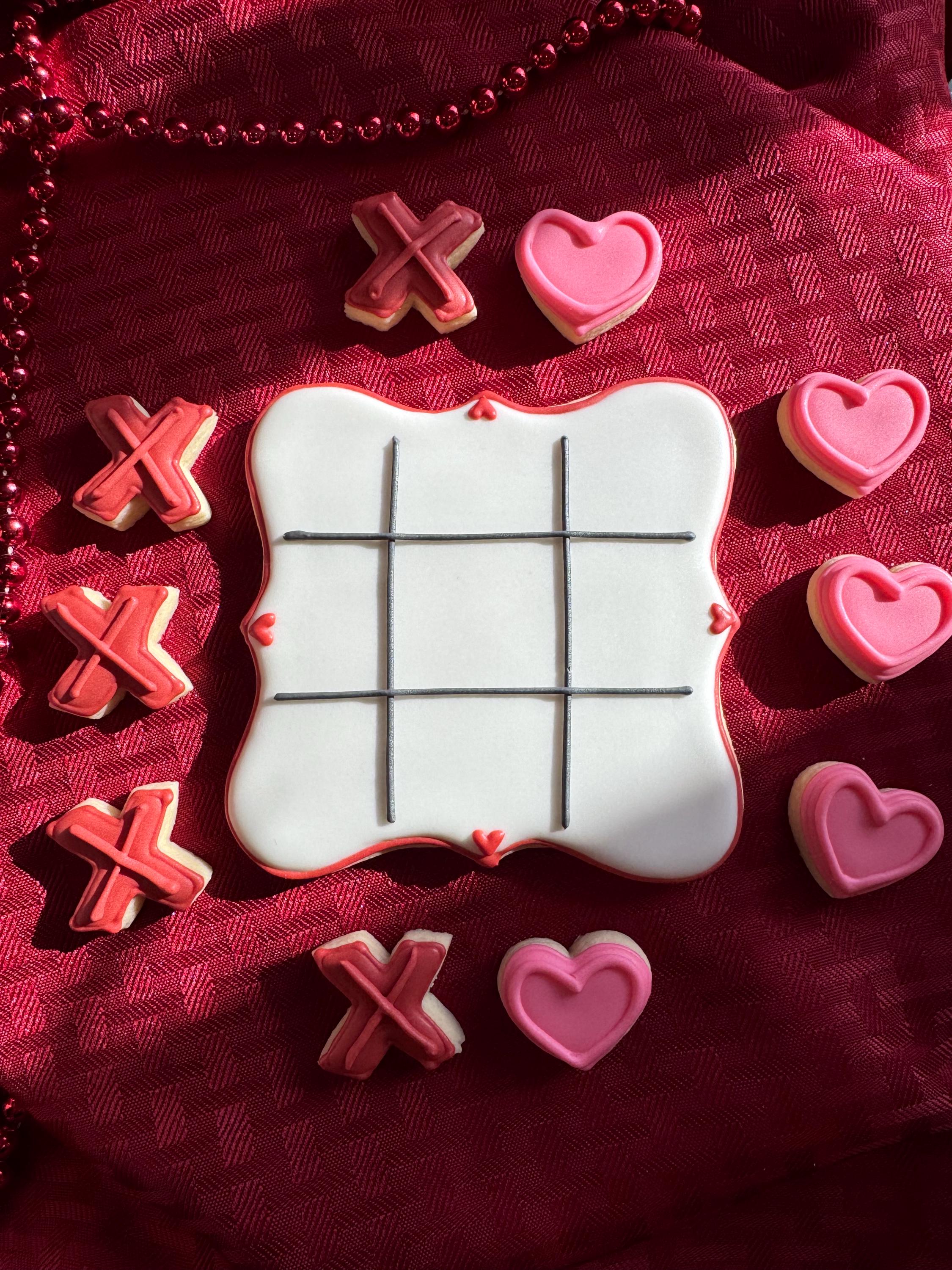 Valentine’s Tic Tac Toe Cookie Set - Etsy