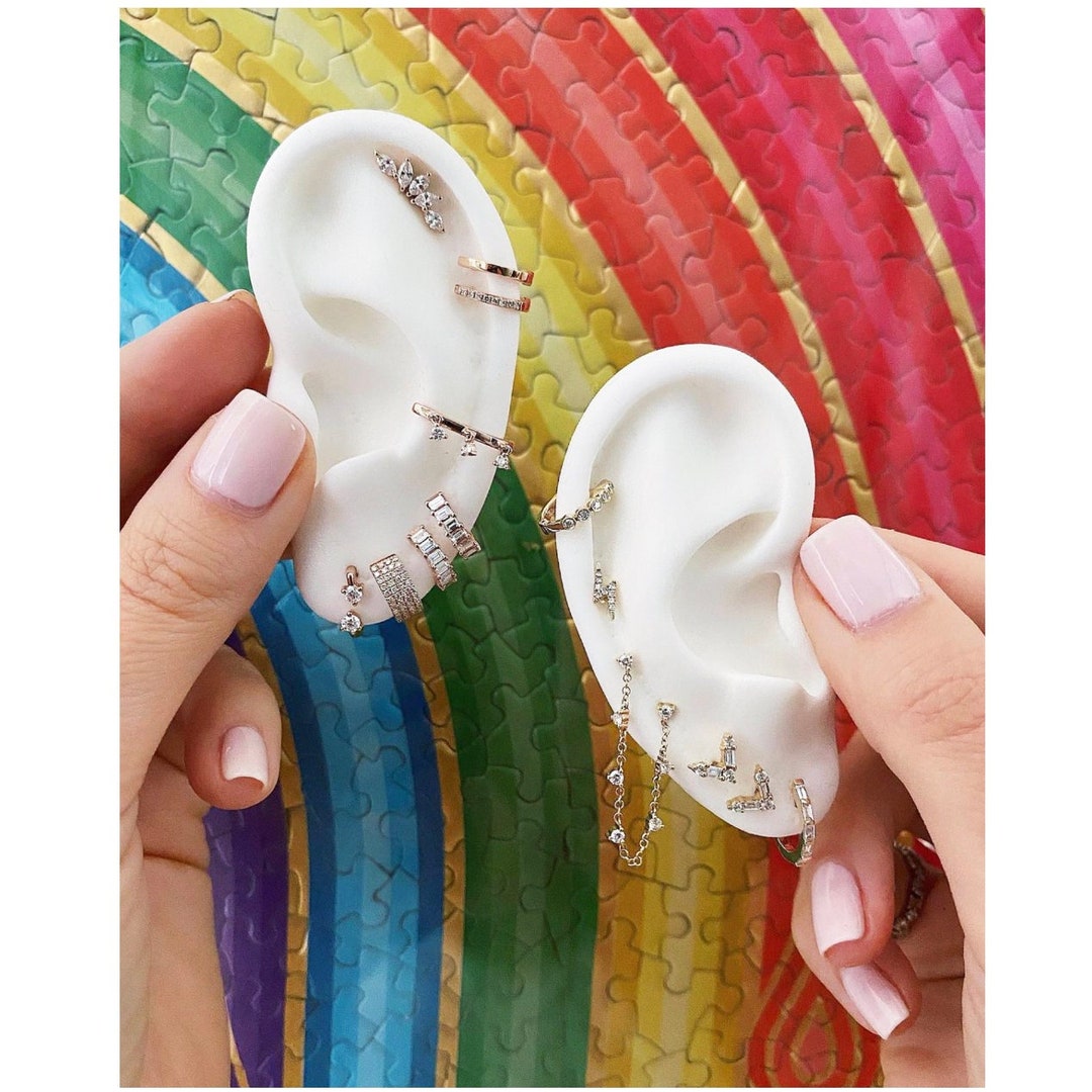 Wall Mounted Earring Display Pair of Flexible Silicone Rubber Ears - Etsy