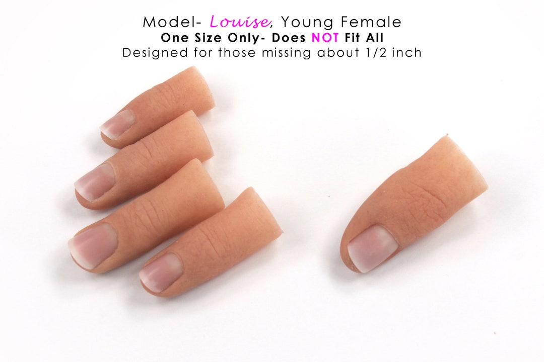 Female LOUISE Model-two-tone SHORT Length Fingertip Extension in Soft ...