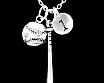 Silver Baseball Necklace Softball Necklace Baseball Charm - Etsy