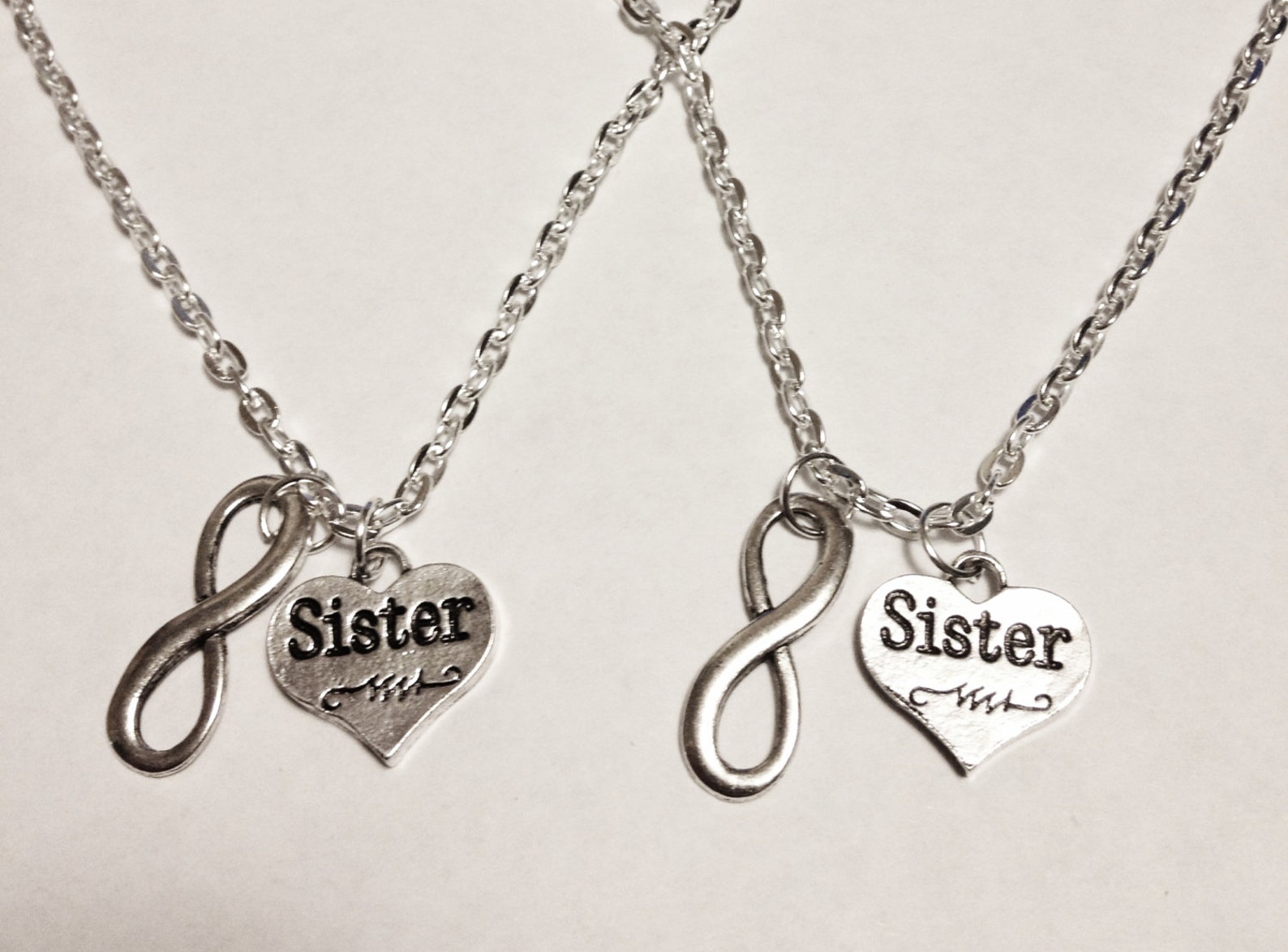 Sister Necklace Set, Sister Gift, Sister Jewelry, 2 Necklaces Infinity ...
