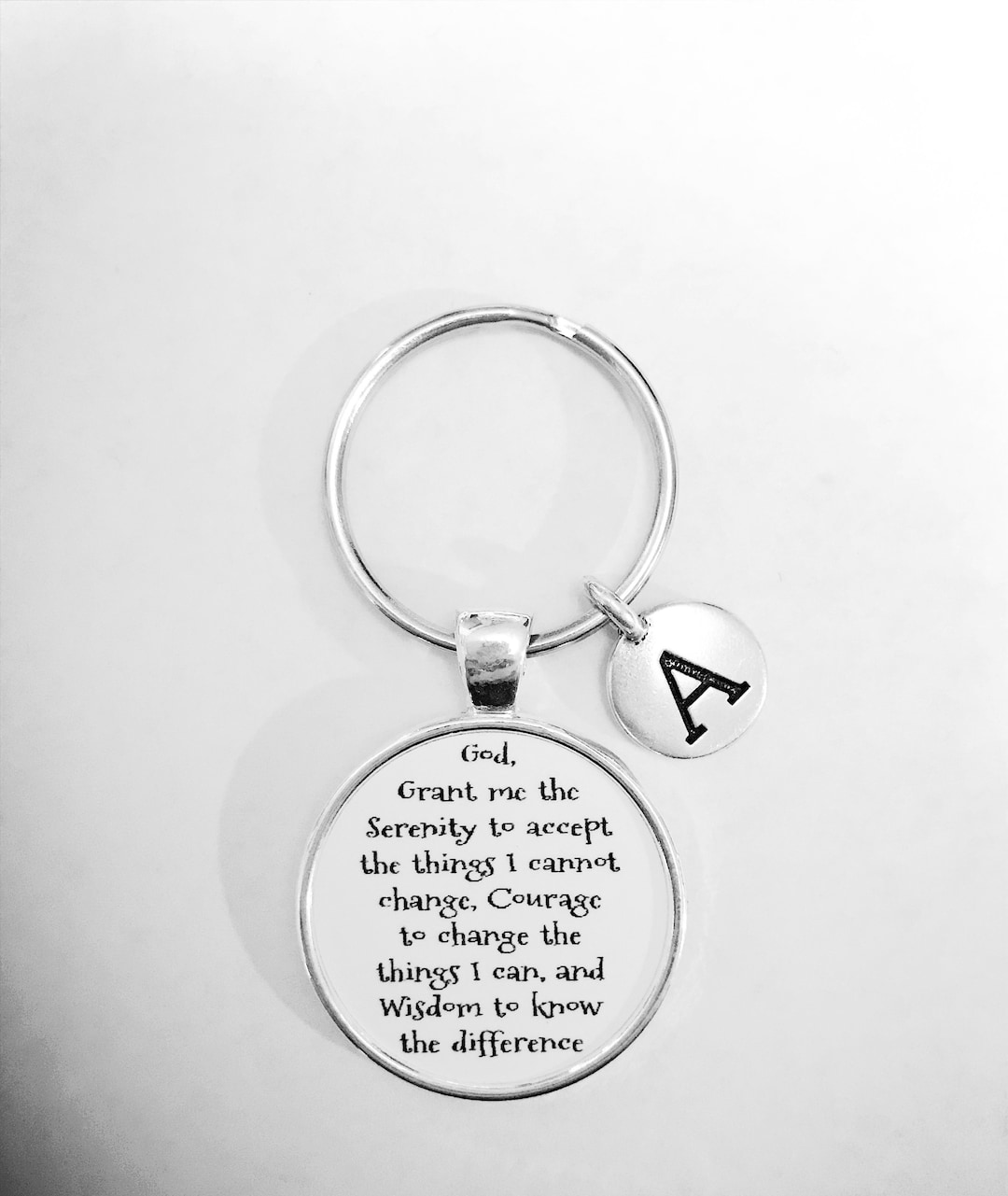 Serenity Prayer Keychain, Initial Keychain, Christian Keychain, Church ...