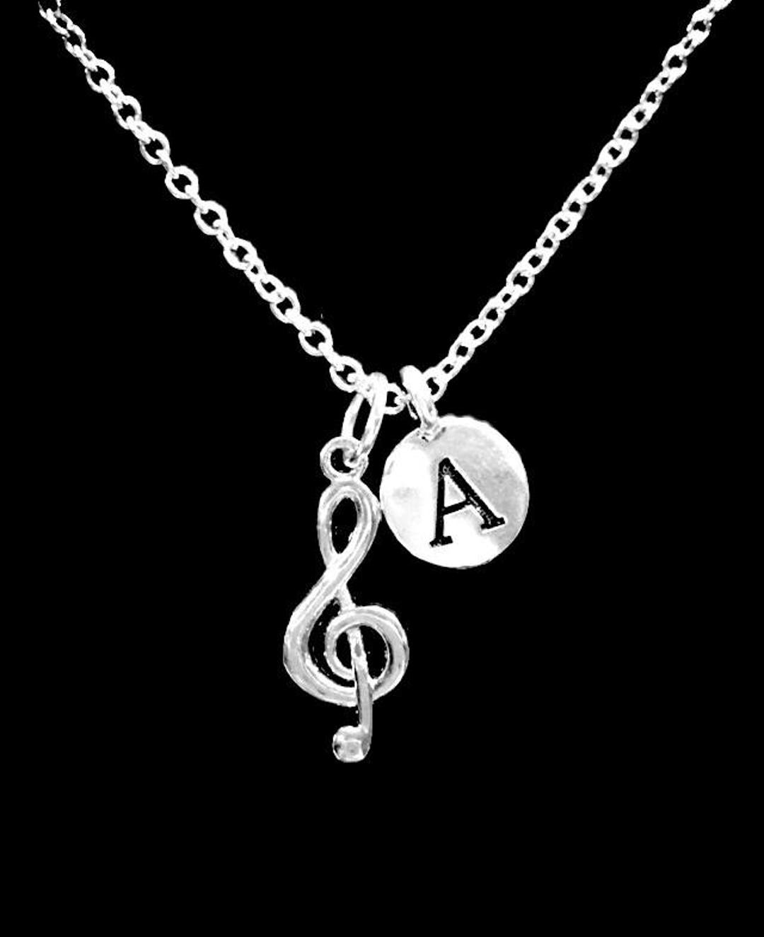 Treble Clef Necklace, Music Note Necklace, Marching Band Necklace ...