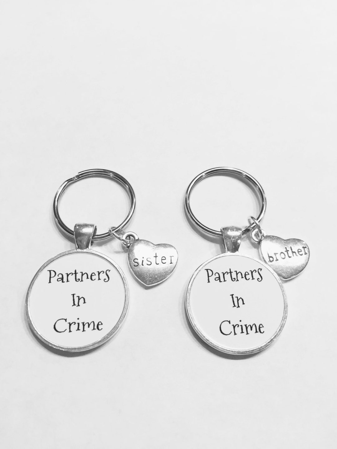 Brother Sister Keychain Set, Partners in Crime Brother Sister Family ...