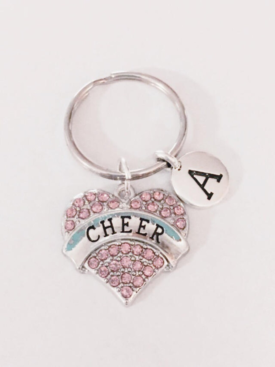Cheer Gift, Cheerleader Keychain, Pink Heart Keychain, Daughter Gift ...