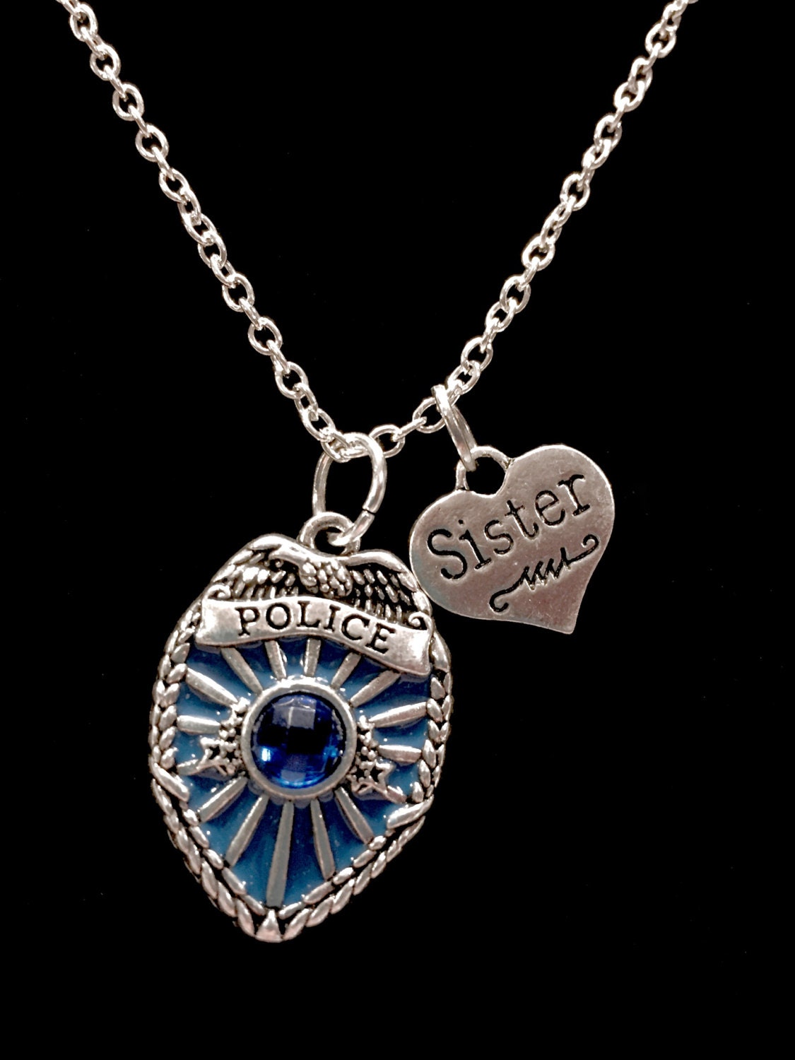 Police Sister Necklace Police Jewelry Blue Police Officer | Etsy