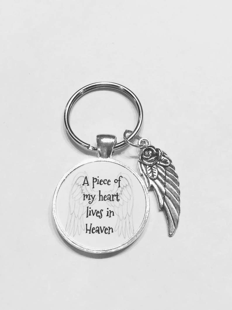 Memorial Keychain Guardian Angel Keychain A Piece of My - Etsy