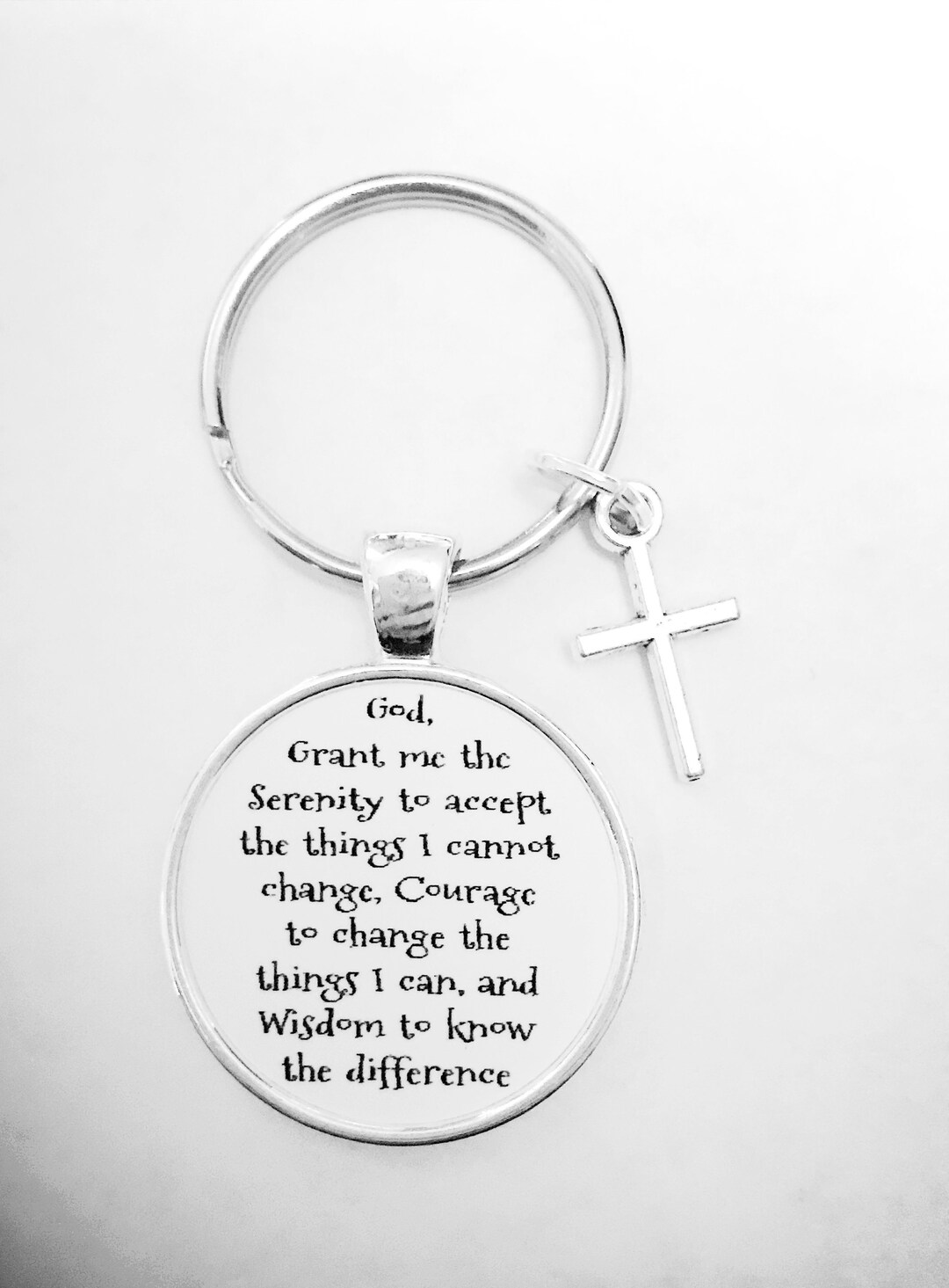 Serenity Prayer Keychain, Cross Keychain, Christian Keychain, Church ...