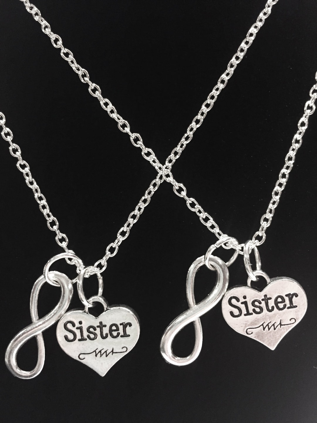 Sister Necklace Set, Sister Gift, Sister Jewelry, 2 Necklaces Infinity ...