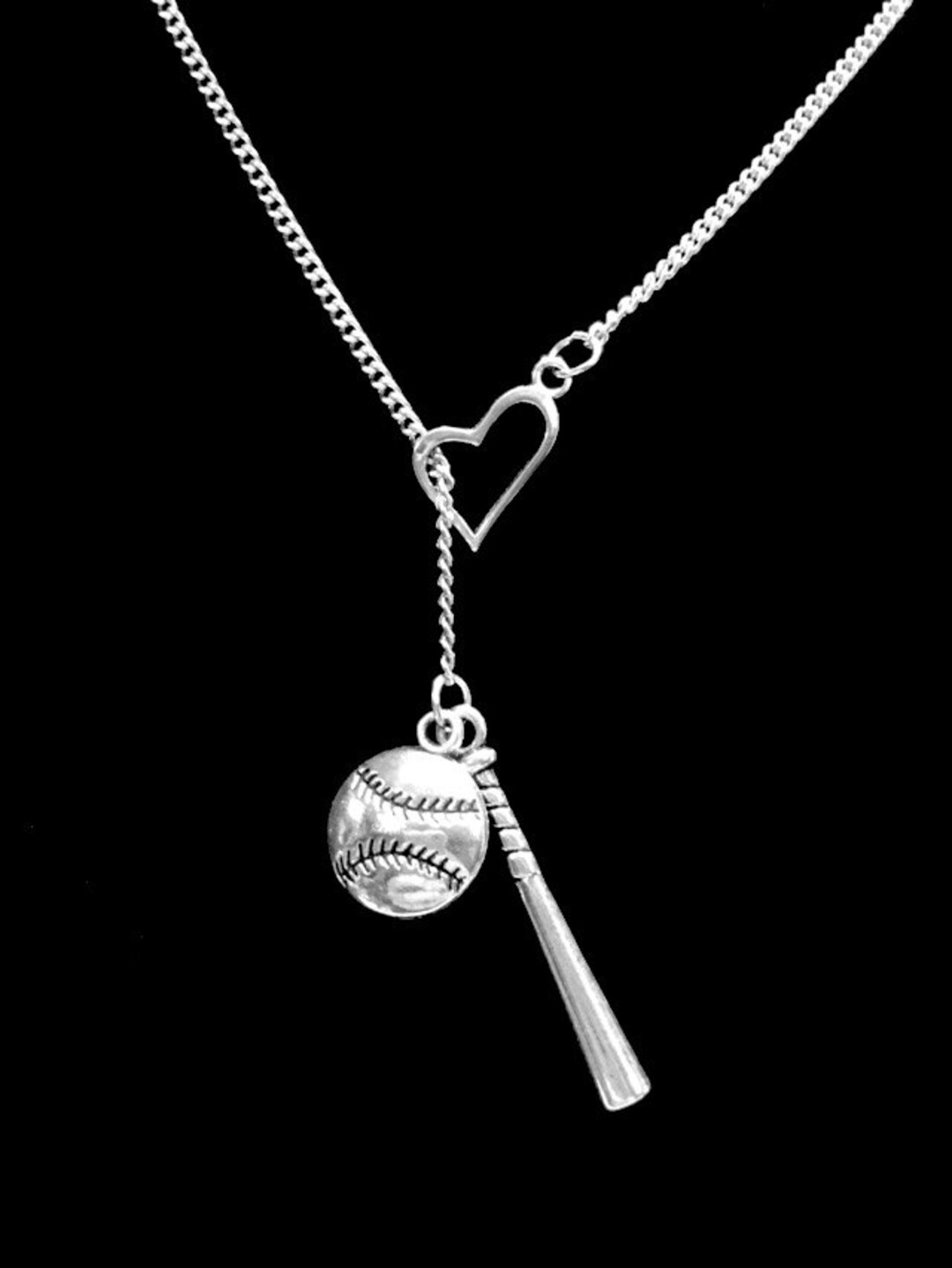 Baseball Necklace, Baseball Jewelry, Softball Jewelry, Heart Baseball ...