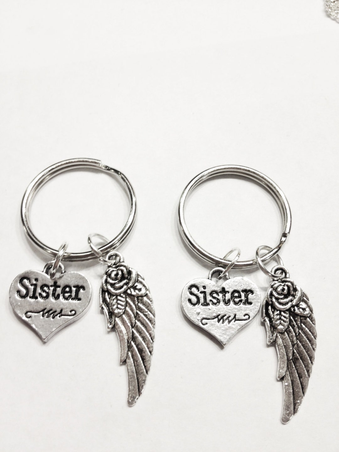 Sister Gift, Sister Keychain, 2 Keychains My Guardian Angel Wing Fairy ...