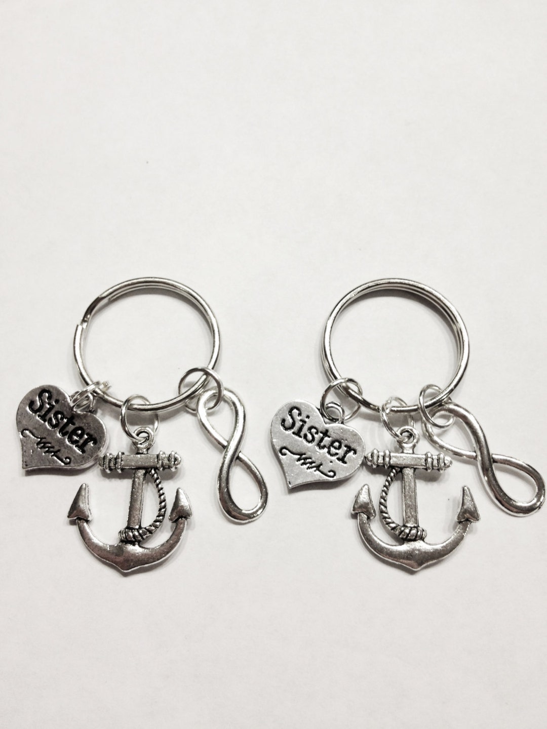 Sister Gift, Sister Keychain Set, Infinity Sister Anchor Sisters ...