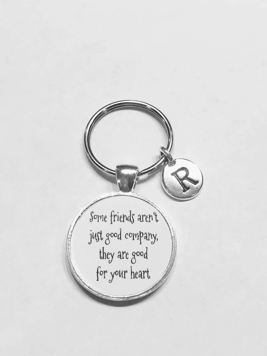 Best Friend Keychain Best Friend Gift Initial Keychain Some | Etsy