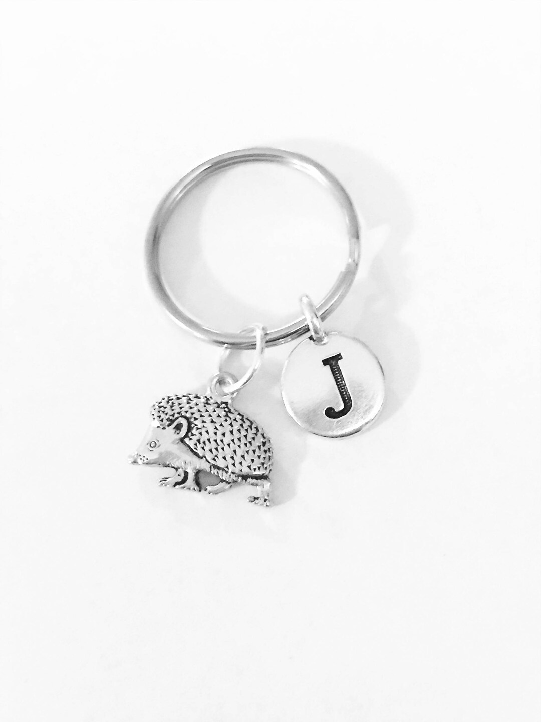 Initial Keychain, Hedgehog Keychain, Animal Keychain, Friend Keychain ...