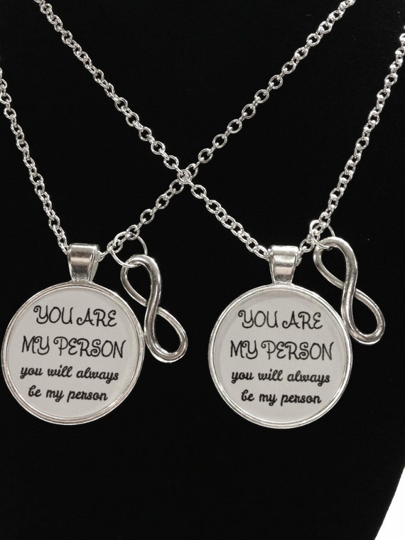 Best Friend Gift You re My Person You Are My Person Necklace Partners In Crime Mother Daughter His And Hers Sisters Necklace Set