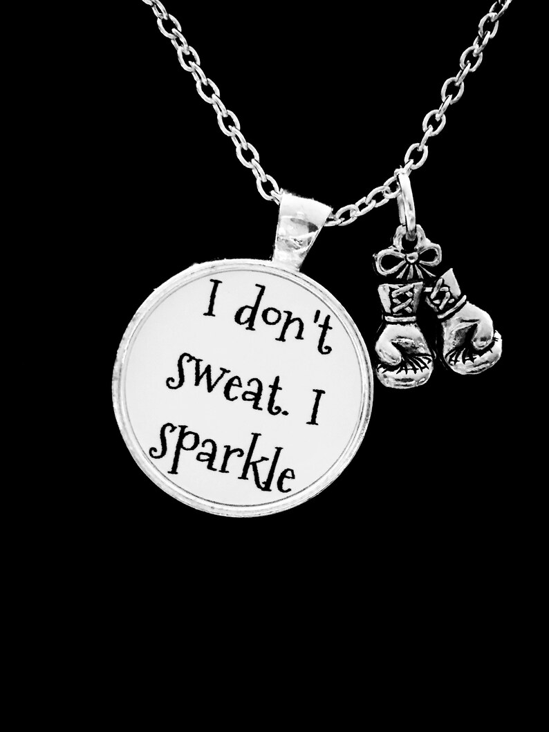 Gym Necklace, Workout Jewelry, Fitness Necklace, I Don't Sweat I ...