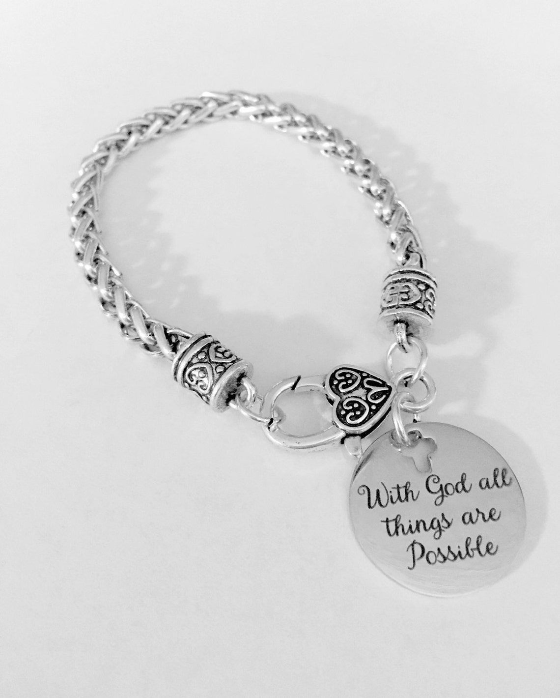 Christian Charm Bracelet, With God All Things Are Possible Jewelry ...