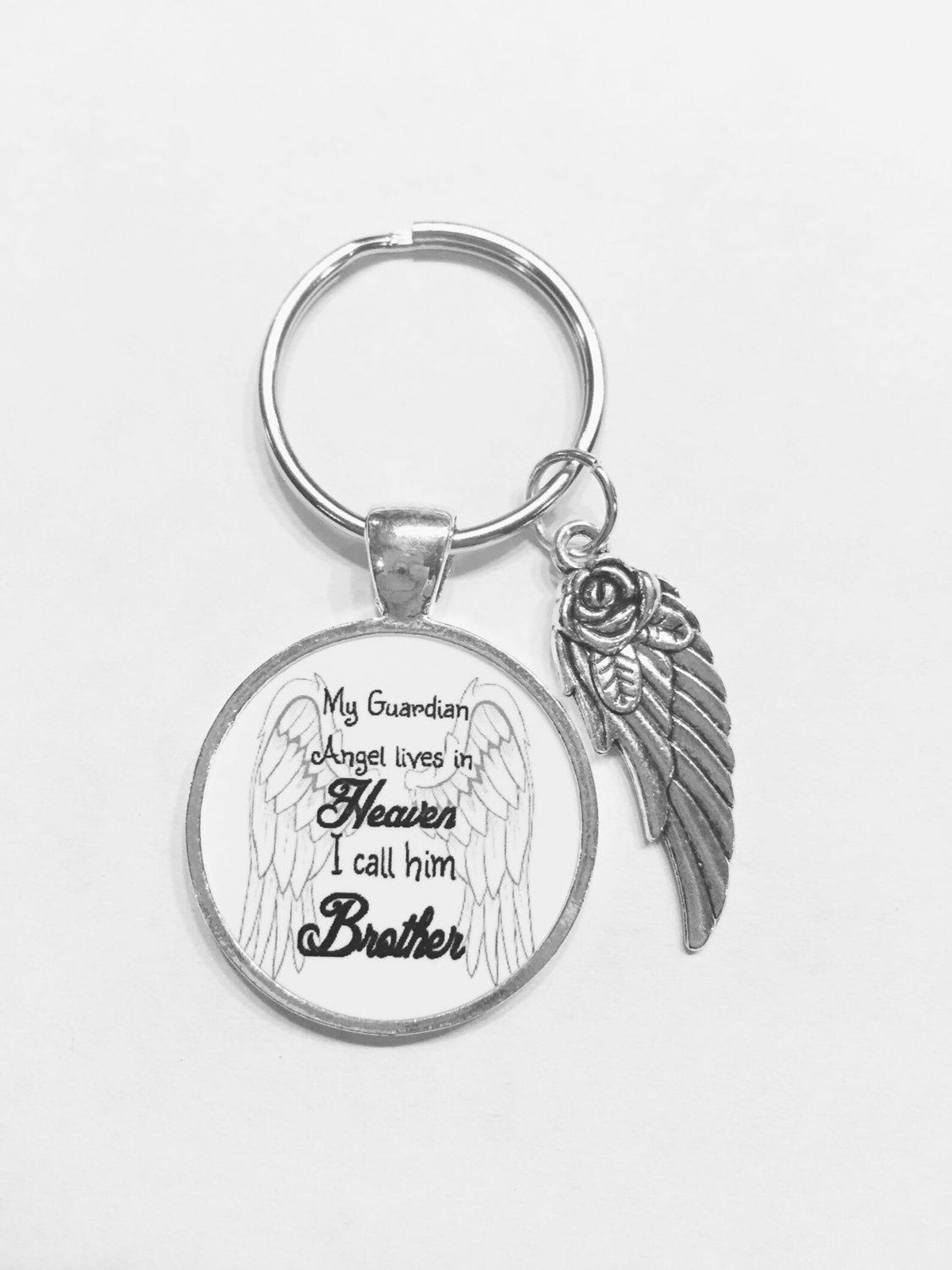 Memorial Keychain Brother Brother Angel Keychain My Guardian - Etsy