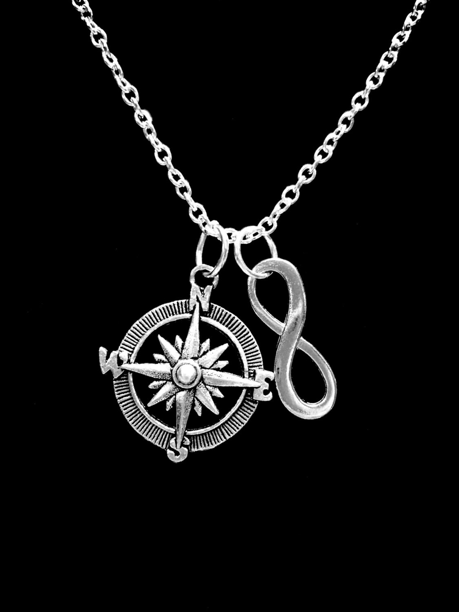Infinity Compass Necklace, Gift for Her, Direction Nautica,l Gift for ...