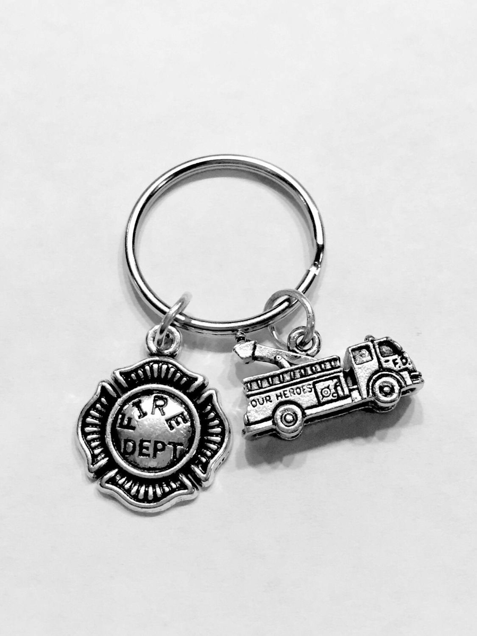 Fire Truck Keychain Fire Dept Keychain Firefighter Keychain - Etsy