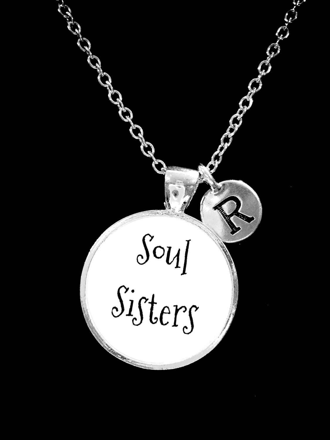Initial Necklace Best Friend Necklace Soul Sisters Necklace Etsy