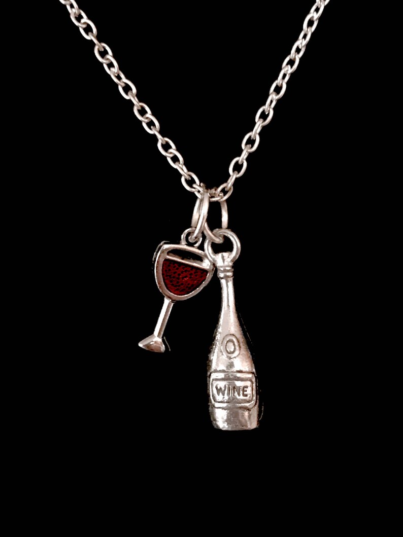 Gift For Her Red Wine Glass Neclace Wine Jewelry Wine | Etsy