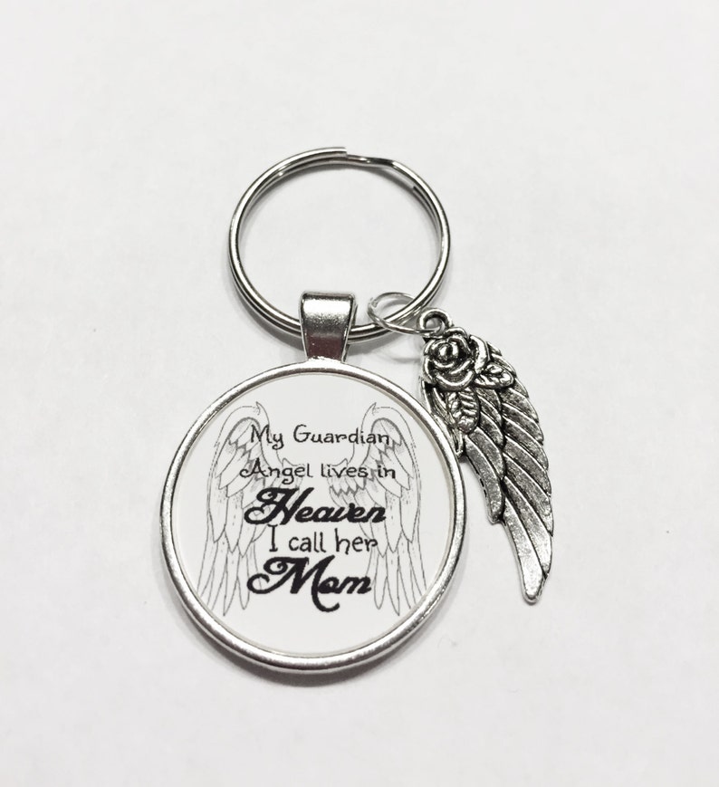 Memorial Keychain Mom Mom Angel Keychain Guardian Angel | Etsy