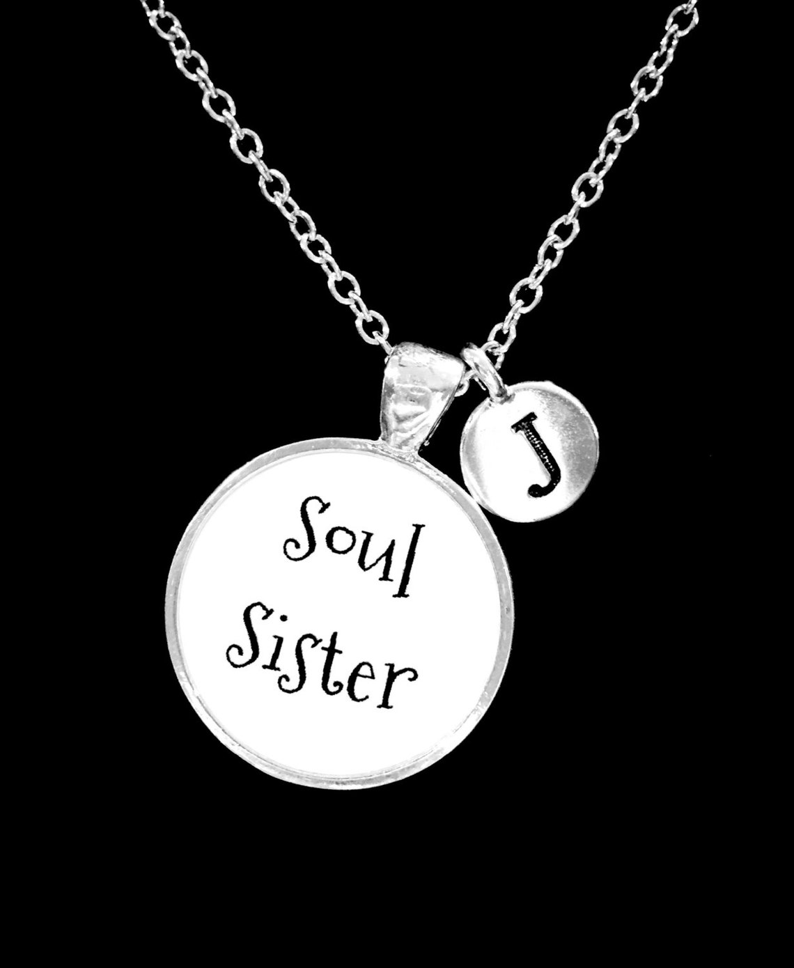 Initial Necklace, Best Friend Necklace, Soul Sister Necklace, Best ...