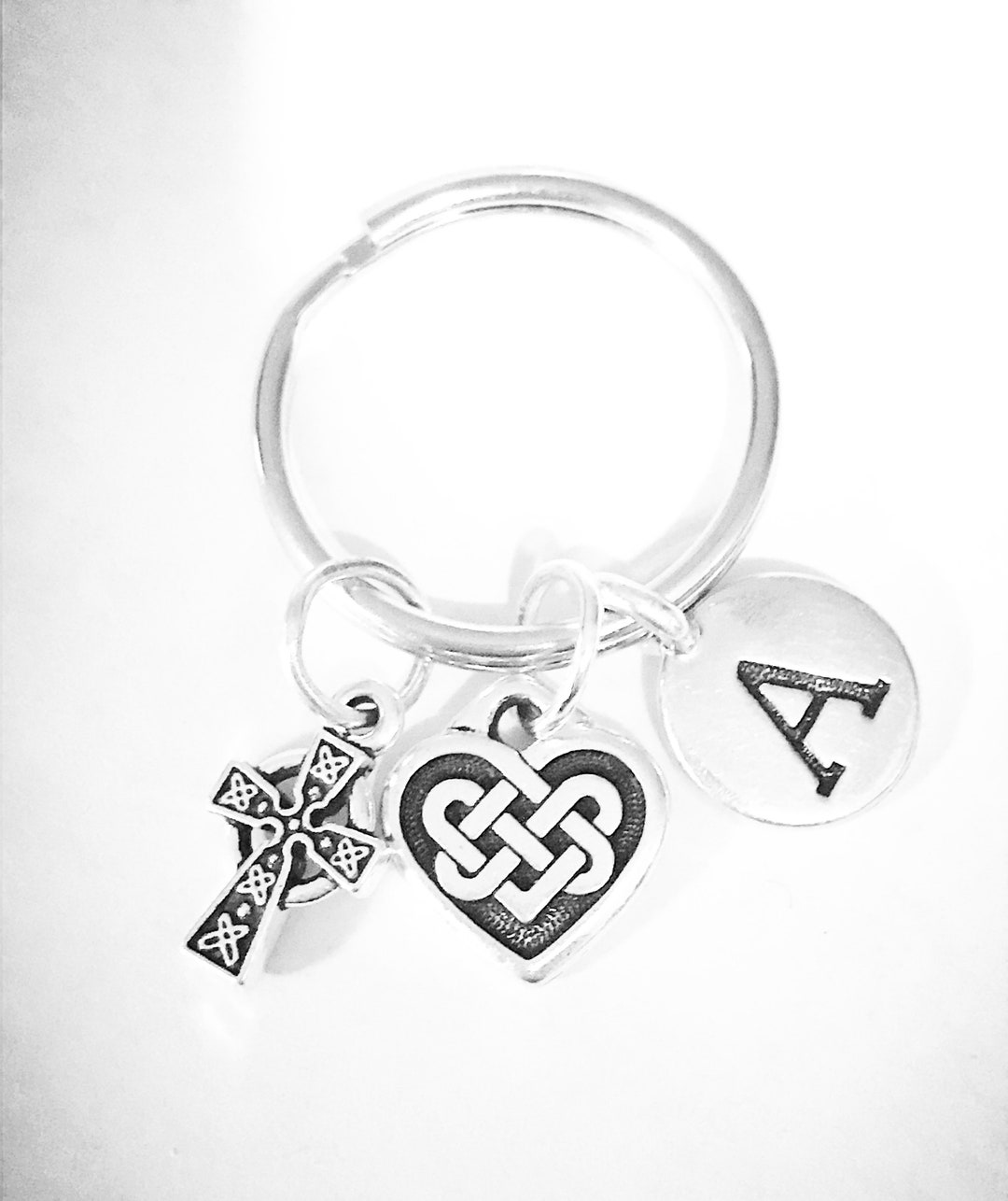 Celtic Cross Keychain, Celtic Heart Keychain, Irish Loyalty Friendship ...