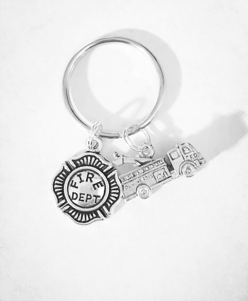 Fire Truck Keychain Fire Dept Keychain Firefighter Keychain - Etsy
