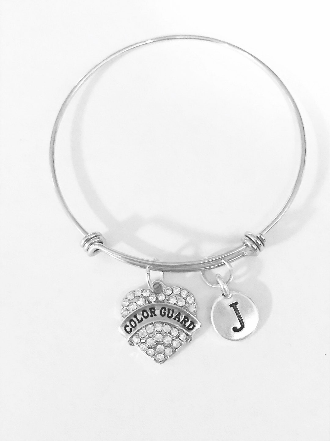 Color Guard Bangle Bracelet, Color Guard Jewelry, Initial Bangle ...