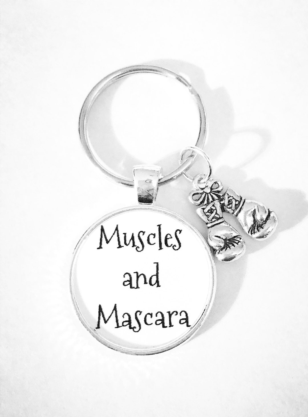 Fitness Keychain, Gym Keychain, Workout Key Ring, Muscles and Mascara ...