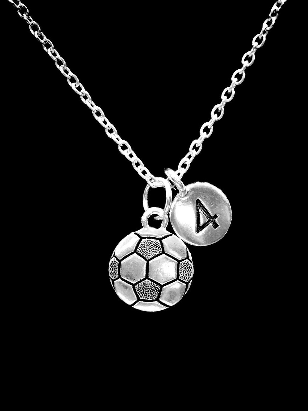 Soccer Necklace, Soccer Jewelry, Soccer Number Necklace, Sports Soccer ...