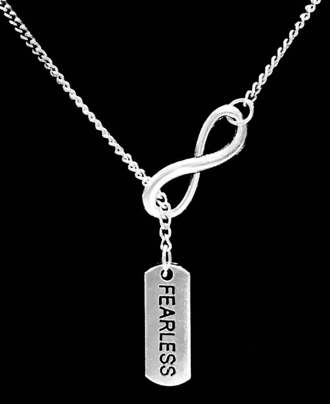 Gift for Her, Infinity Fearless Necklace, Strong Woman Motivational ...