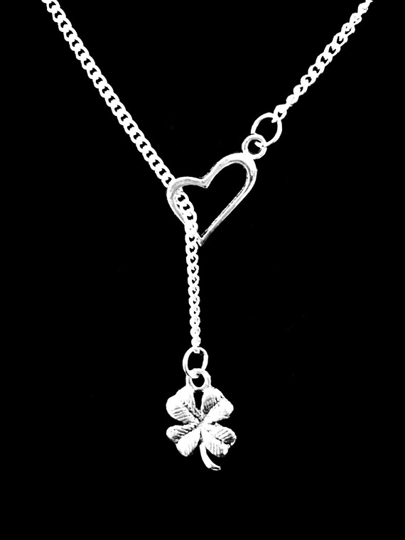 Four Leaf Clover Necklace Good Luck Charm Necklace Flower | Etsy