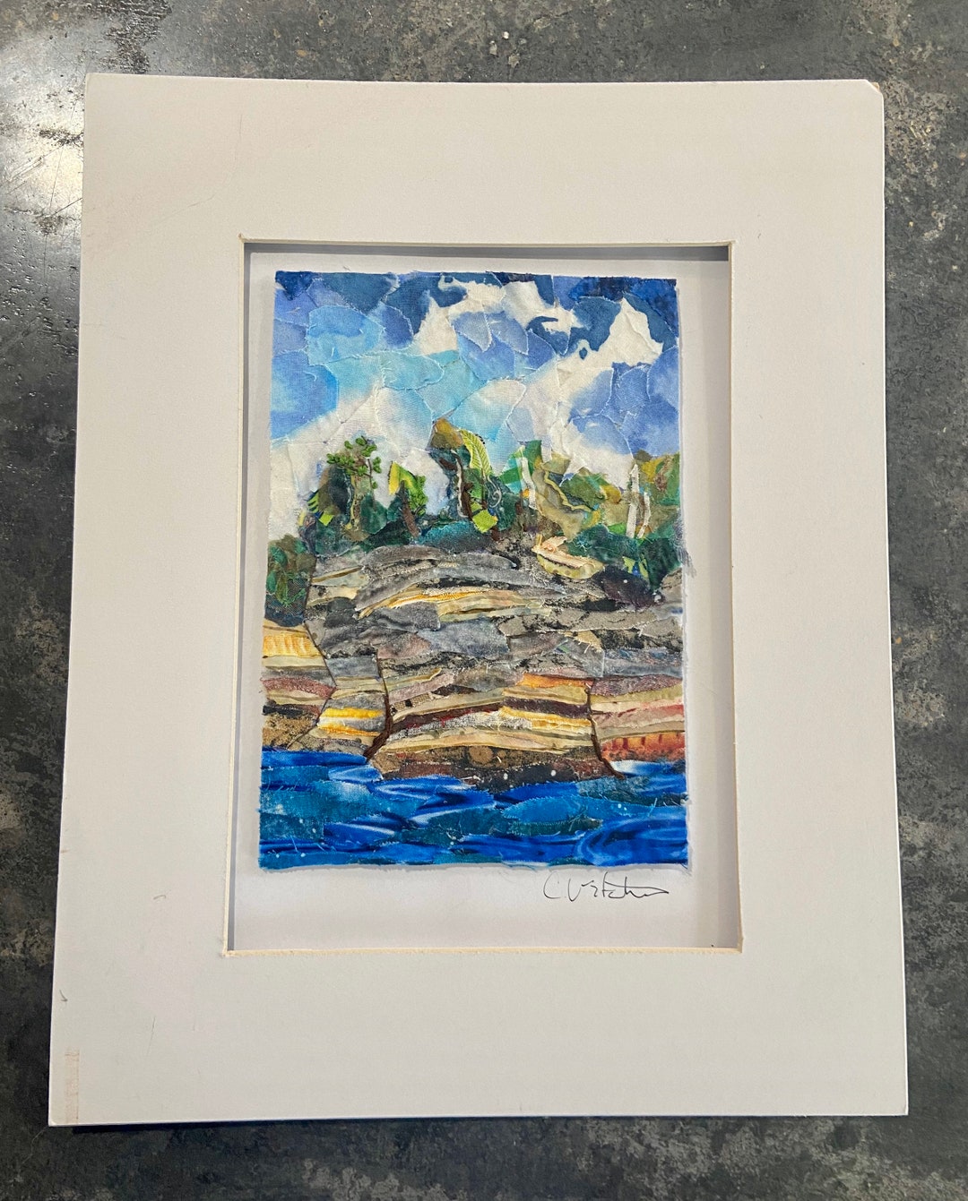 Pictured Rocks Recycled Fabric Mosaic - Etsy
