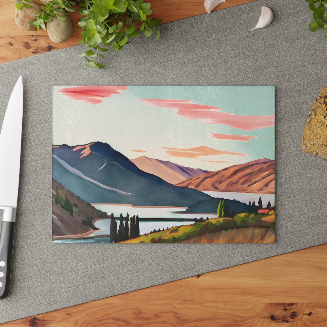 Lake Chelan Washington | Glass Cutting Board - Etsy