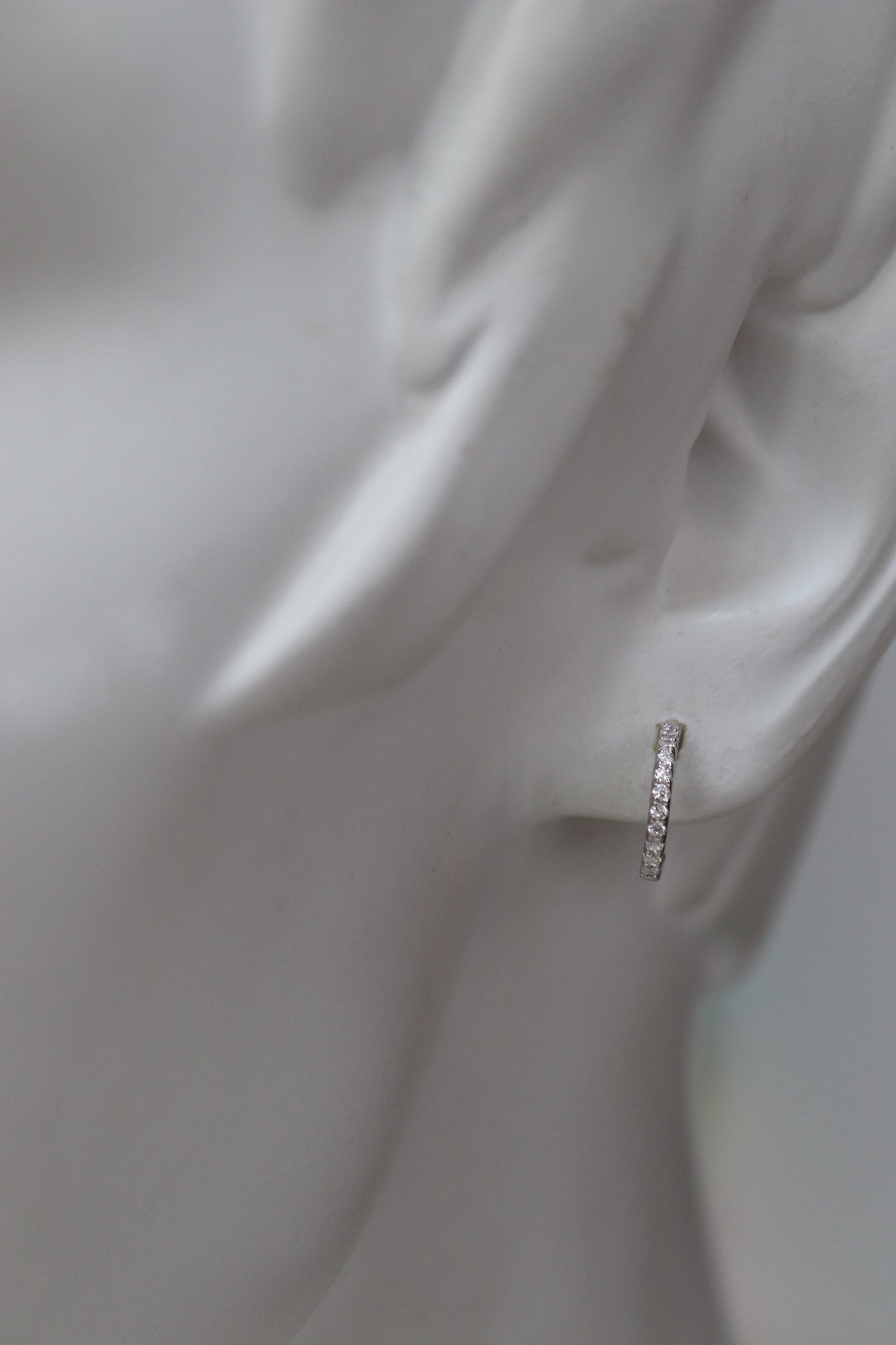 Silver Circle Earring, Open Circle Earring, Zircon Earring, Edgy ...