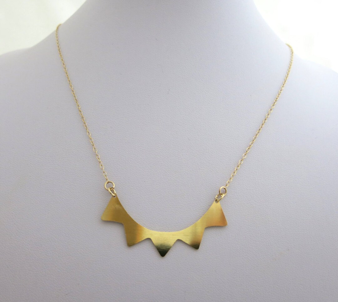 Geometrical Necklace, Gold Necklace Set With 5 Triangles, Polygon ...